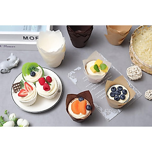 XP-ART 200PCS Tulip Cupcake Liners Parchment Baking Cups Muffin Wrappers Perfect for Birthday Parties, Weddings, Baby Showers, Catering, Restaurants Standard Size (3colors)