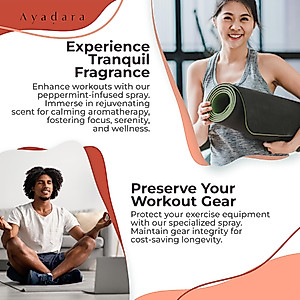 Ayadara Yoga Mat Cleaner Spray, Cleaning Spray for Yoga Accessories, All Purpose Mat Spray for Gym Equipment, Workout Mat Spray With Tea Tree Oil, Yoga Mat Spray Cleaner, 1000 Sprays per Bottle 2-Pack