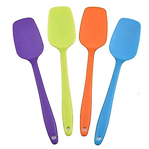 TANOOS Spatula Spatula, household kitchen, heat-resistant silicone spoon spatula, multi-color options (4 * 20cm) kitchen baking utensils (Color : C)