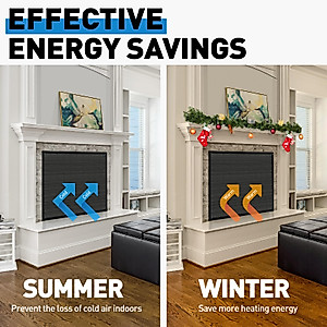 HOMWMPA Fireplace Cover Indoor, Fireplace Draft Stopper, Fireplace Blanket, Fireplace Draft Cover For Summer & Winter, Save Energy, Baby and Pet Proof, Anti-Dust, 39" W X 32" H