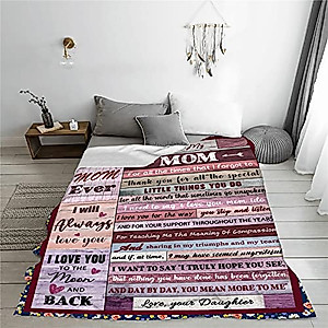 AJIIUSV Mom Gifts Mothers Day Blanket Gifts for Mom Blankets for Mom from Daughter to My Mom Blanket Mom Birthday Gifts Christmas Thanksgiving Gifts Throws Blankets 50"x60"
