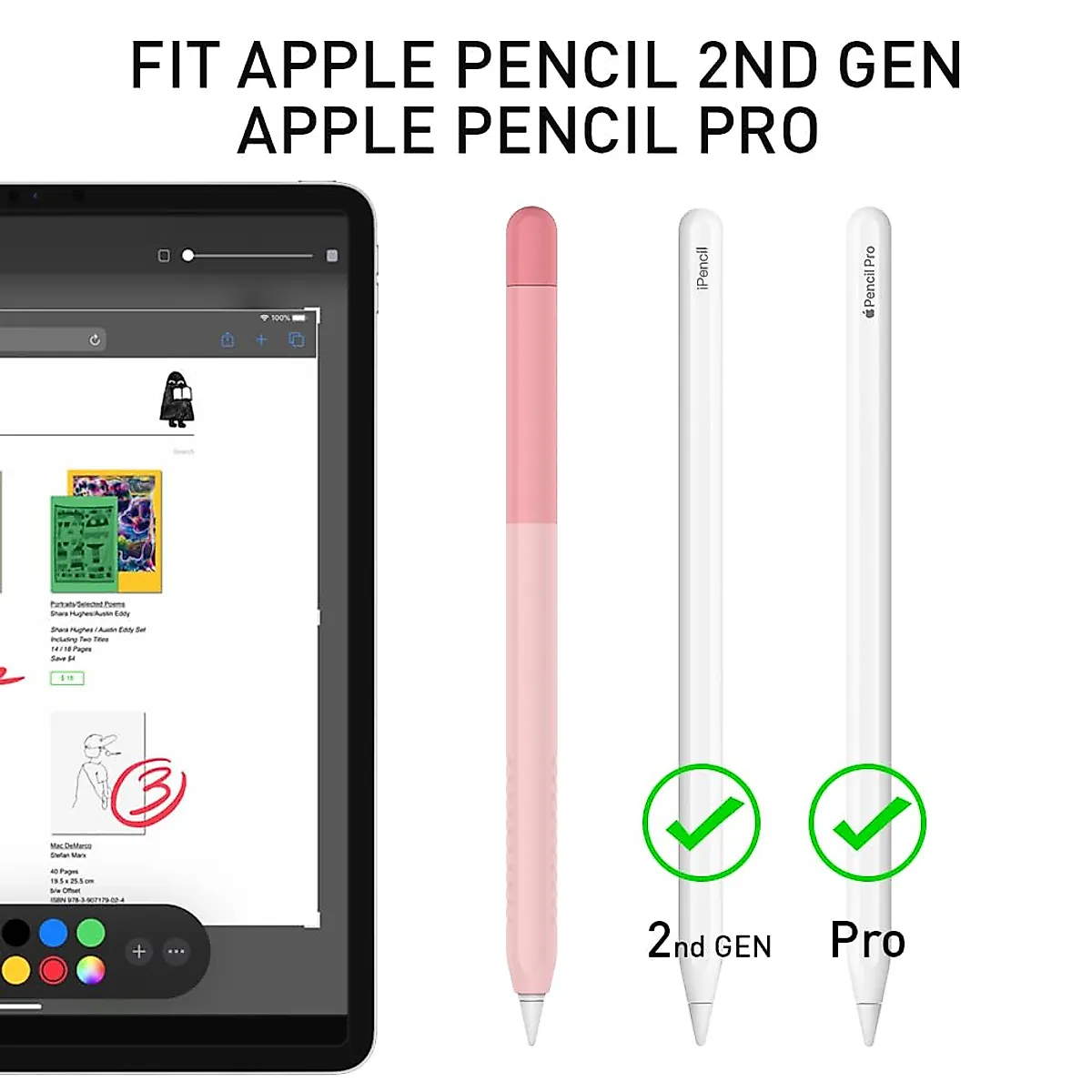 Delidigi Case Compatible with Apple Pencil Pro and Apple Pencil 2nd Generation, Gradient Color Case Sleeve Silicone Cover Accessories for Apple Pencil