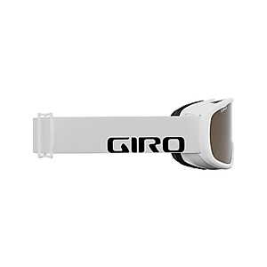 Giro Buster Kids Ski Goggles - Snowboard Goggles for Youth, Boys & Girls - White Wordmark Strap with Amber Rose Lens