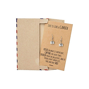 Quan Jewelry Cute Vintage Camera Miniature Jewelry for Women, Photography Gifts (Earrings)