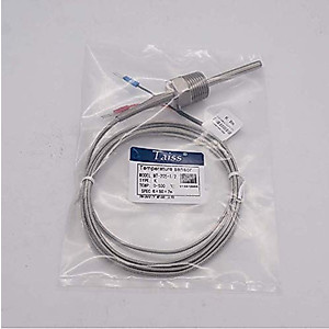 2M Thermistor K-Type Probe Thermocouple Sensor & Meter Temperature Controller,1/2" NPT 6 X 50MM Long Probe Thermocouple Temperature Range from 0 to 600 °C MT-205-1/2-50