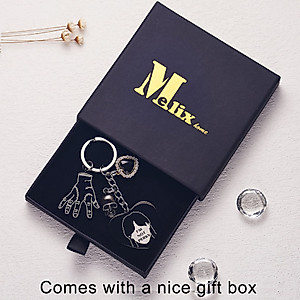 Wednesday Merchandise Keychain Wensday Gifts for BFF Daughter Teen Girls Heart Keychains Birthday Gift