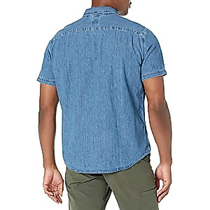 Levi's Men's Classic 1 Pocket Short Sleeve Button Up Shirt (Also Available in Big), Indigo Stonewash, X-Large