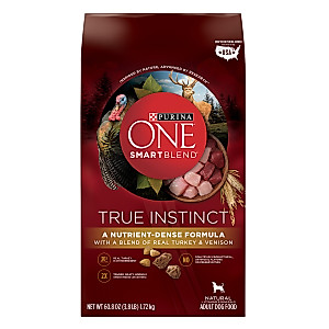 Purina ONE High Protein, Natural Dry Dog Food, True Instinct With Real Turkey & Venison - 3.8 lb. Bag