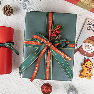 NESCCI Christmas Wrapping Paper,Dark Green Matte Wrapping Paper,Solid Color Pearly-Lustre Paper,Gift Wrapping Paper,Perfect for Christmas,Valentine's Day,Birthday,Baby Shower (17 Inches X 32.8 Feet)