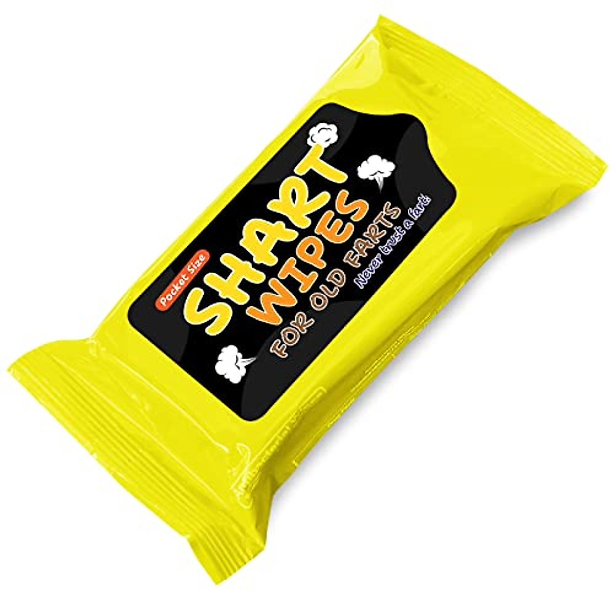 Shart Wipes for Old Farts - Over the Hill Gag Gifts for Mens Birthdays - Prank Gifts for Dads - Stocking Stuffers for Adults - Pocket Size Moist Towelettes, Disposable, 15 count