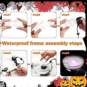 Lallisa 33'' x 27'' Halloween Jumbo Inflatable Cauldron with Mist Maker Fogger Witch Pot Large Drink Cooler Beverage Holder Giant Inflatable Pot Candy Kettle Cooler Container for Party Decoration