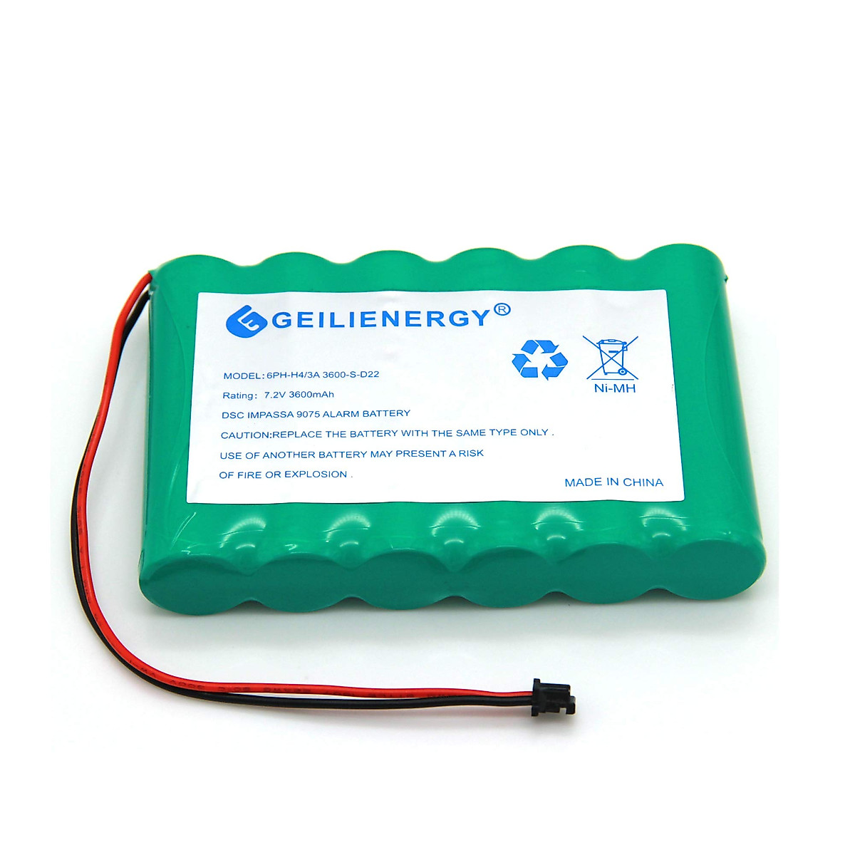 GEILIENERGY 6PH-H-4/3A3600-S-D22 7.2v 3600mAh Ni-MH Battery Compatible with DSC IMPASSA 9057 Battery Wireless Security System