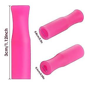 22 PCS Reusable Silicone Straw Tips, Multi Colored Food Grade Straws Tips Covers, Reusable Metal Straws Covers 1/4 Inch Wide(6MM Outer Diameter)