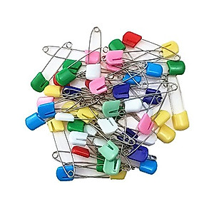 AEXGE Plastic Head Baby Safety Pin Diaper Pins 1.5inch Cloth Nappy Safety Pins,Pack of 100 (White)