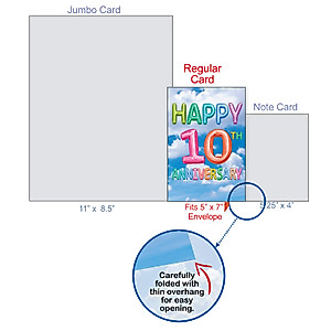 The Best Card Company - 40th Happy Birthday Card Jumbo (8.5 x 11 Inch) 40 Years of Celebration, Group Notecard with Envelope - Inflated Messages Milestones 40 (Not Actual Balloons) J5651BMBG-US