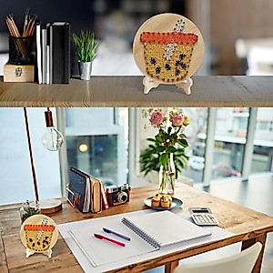 Wood Craft Kits String Art Kit DIY Bubble Boba Tea String Crafts Kit Toys for Adult Kids Creative Art Project for Boys Girls (Boba Tea kit)