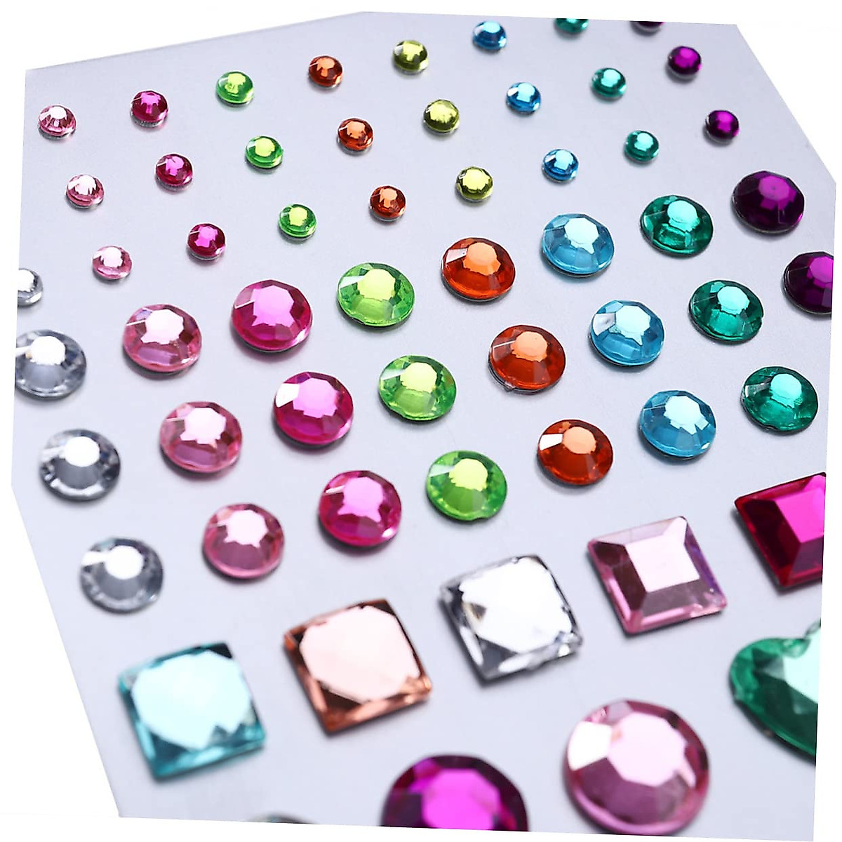 TEHAUX 2 Sheets Rhinestones Stickers Crystal Decor Gem Stickers Kid Stickers Crystals Decor Kids Decor Jewel Stickers Phone Stickers Rhinestone Stickers Gems Stickers Child Acrylic Crafts