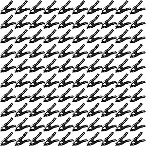 100 pcs. 2" Inch Spring Metal Clamps wholesale Bulk - All Black