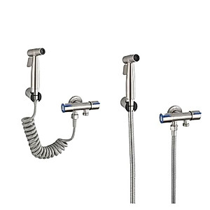 ifgswopq Portable Bidet Sprayer Set Bidet Faucet Stainless Steel Toilet Faucet Bathroom Shower Head one in and Two Out Angle Valve (Color : A5184) (A5184)