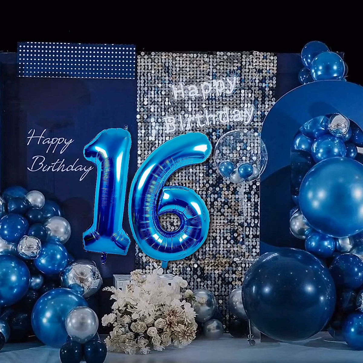 21 Balloon Number, 40 Inch Blue Foil Balloons Giant Jumbo Helium Number 21 or 12 Balloons for Boys Girls 21th 12th Birthday Decorations Anniversary Events Party Decorations (Blue)