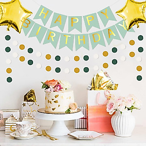 Sage Green Party Decorations, Gold and Olive Green Balloons Birthday Decor for Women Happy Birthday Party Balloons for Men Women Boys Girls Baby Shower Birthday Supplie for 16th 18th 21st 30th 40th