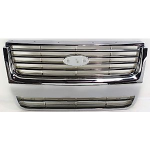 Garage-Pro Grille Assembly Compatible with 2006-2008 Ford Explorer Chrome Shell and Insert With emblem provision