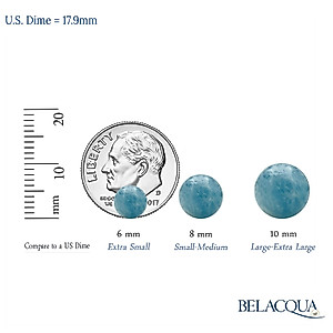 Sterling Silver 6mm Natural Milky Aquamarine Gemstone Round Blue Stud Earrings