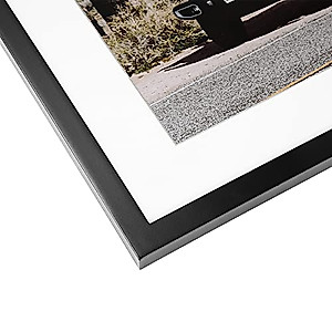skyDrama Solid Wood 20x24 Picture Frame Black, Display 16x20 Photo without Mat or 20x24 Poster with Mat, Light Weight High Transparent Wooden 20by24 Frame for Wall - 20"x24"/Black/1Pack