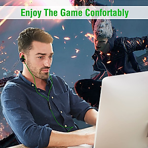 BlueFire Wired Gaming Earphone 3.5 MM E-Sport Earphone Noise Cancelling Stereo Bass Gaming Headphone with Adjustable Mic for PS4, Xbox One, Laptop, Cellphone, PC (Green)