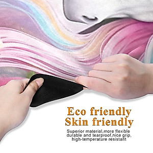 GOODOLD Cute Horse Pink Yoga Mat, 71 x 26 Inch Non-slip Yoga Mats Folding Travel Exercise Mat Indoor Outdoor Gym Pilates with Storage Bag for Women Men