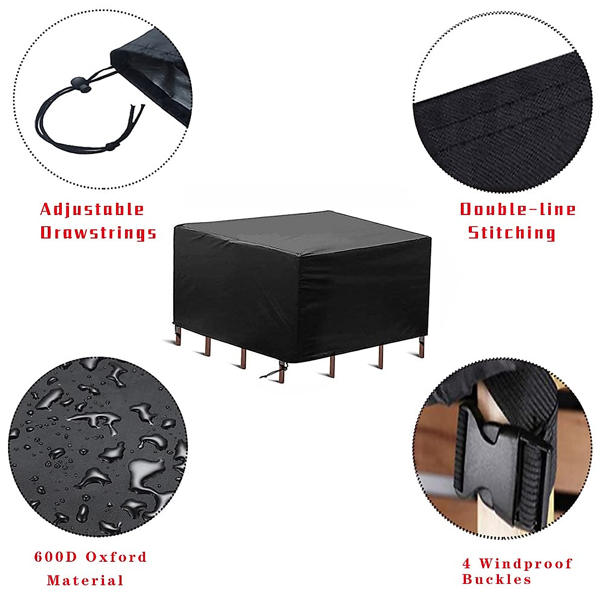 Bliifuu Patio Furniture Covers Waterproof, Square Patio Table and Chair Covers for All Weathers, Outdoor Furniture Covers for Patio Rattan Tables 49x49x29 inch