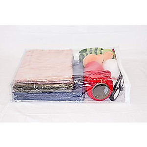 Clear Vinyl Zippered Storage Bags 15 x 18 x 3 Inch 5-Pack
