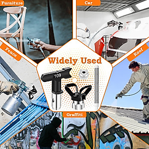 Anglecai 14 Pieces Airless Paint Sprayer Tips Set, 6 Reversible Spray Paint Nozzles, 6 Airless Paint Spray Gun Filters and 2 Nozzle Tip Guards for Airless Spray Paint Machine Parts