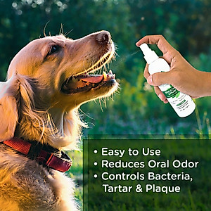 Lillian Ruff Dog Breath Freshener Dental Care Spray - Dog Oral Health Teeth Cleaning Formula Targets Bad Dog Breath, Plaque & Tartar Build-Up, Supports Oral Care, Gum Health & Immune System (4oz)