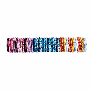 L. Erickson Grab & Go Ponytail Holders, Bejeweled, Set of Fifteen - Exceptionally Secure with Gentle Hold