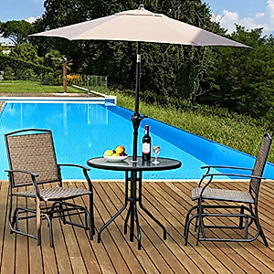 DORTALA Patio Swing Single Glider, Single Iron Rocking Chair, Steel Frame, Swing Chair Rocker Seating, Ideal for Lawns, Courtyards, Gardens, Terraces, Poolside and Backyards, Brown