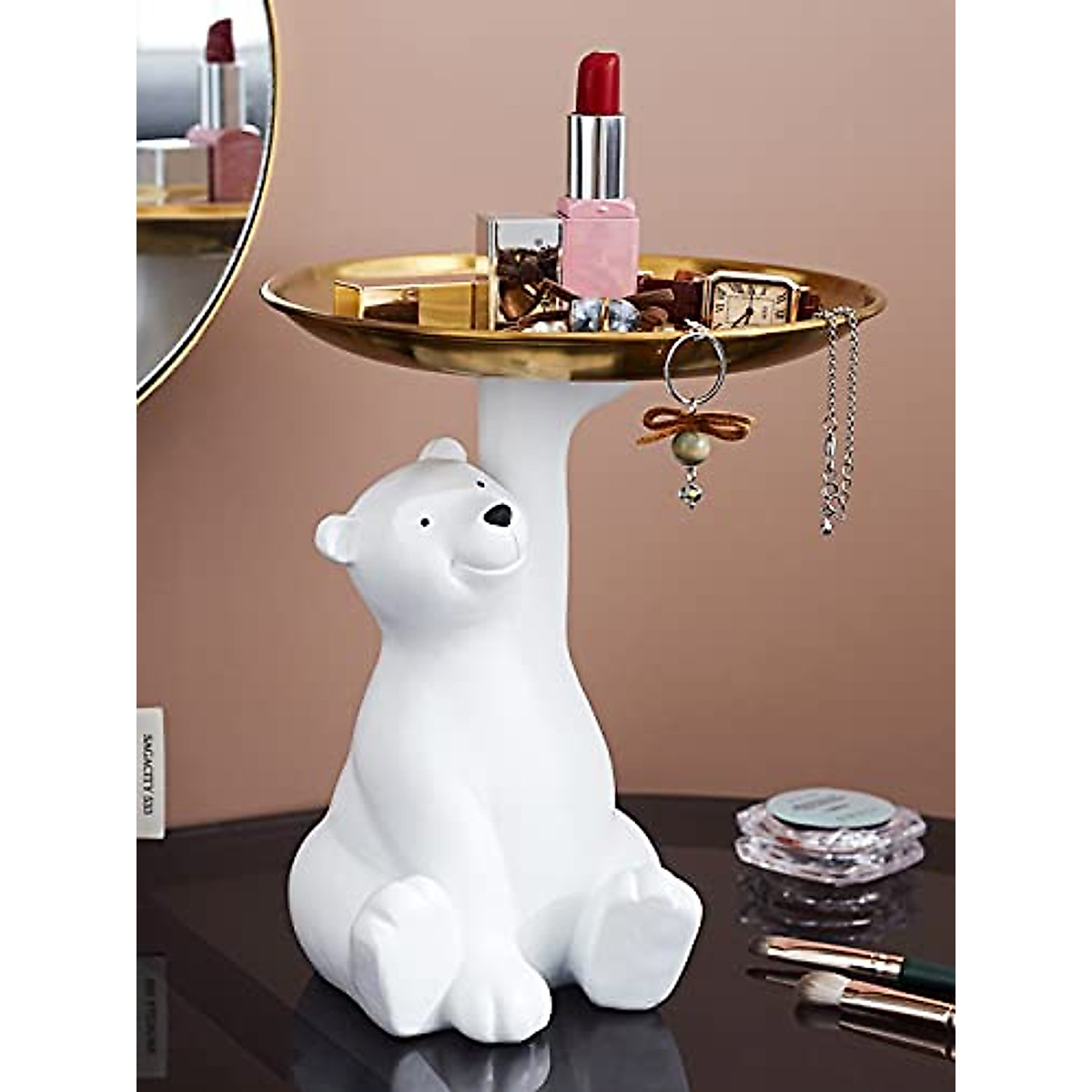 Key Tray for Entryway Table，Jewelry Tray，Cosmetic Storage Tray，Multi-Purpose Decorative Storage Tray for Bedroom and Living Room