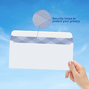 #10 Security Self-Seal Envelopes, PANDRI Windowless Business Mailing Envelopes, Security Tint Pattern for Secure Mailing, Invoices and Statements, Size 4-1/8 x 9-1/2 Inch - 24 LB - 500 Count