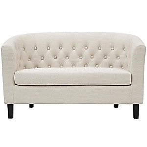 Modway Prospect Upholstered Contemporary Modern Loveseat In Beige
