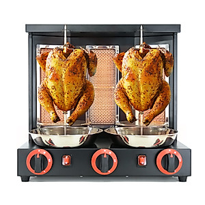YOOYIST Shawarma Grill Propane Gyro Rotisserie Machine Kebab Doner Automatic Vertical Broiler with 3 Burners
