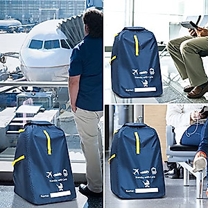 Car Seat Travel Bag for Air Travel, Durable Water Resistant Protector Foldable Infant Carseat Bag Airplane Gate Check Bag with Padded Straps, Stroller Bag for Airplane, for Safe & Secure Car Seat