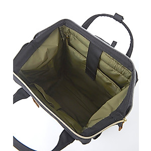 Anero ATB0193Z Backpack with Clasp, (R), A4 Base, Water Repellent, Multiple Storage, PC Storage, Black