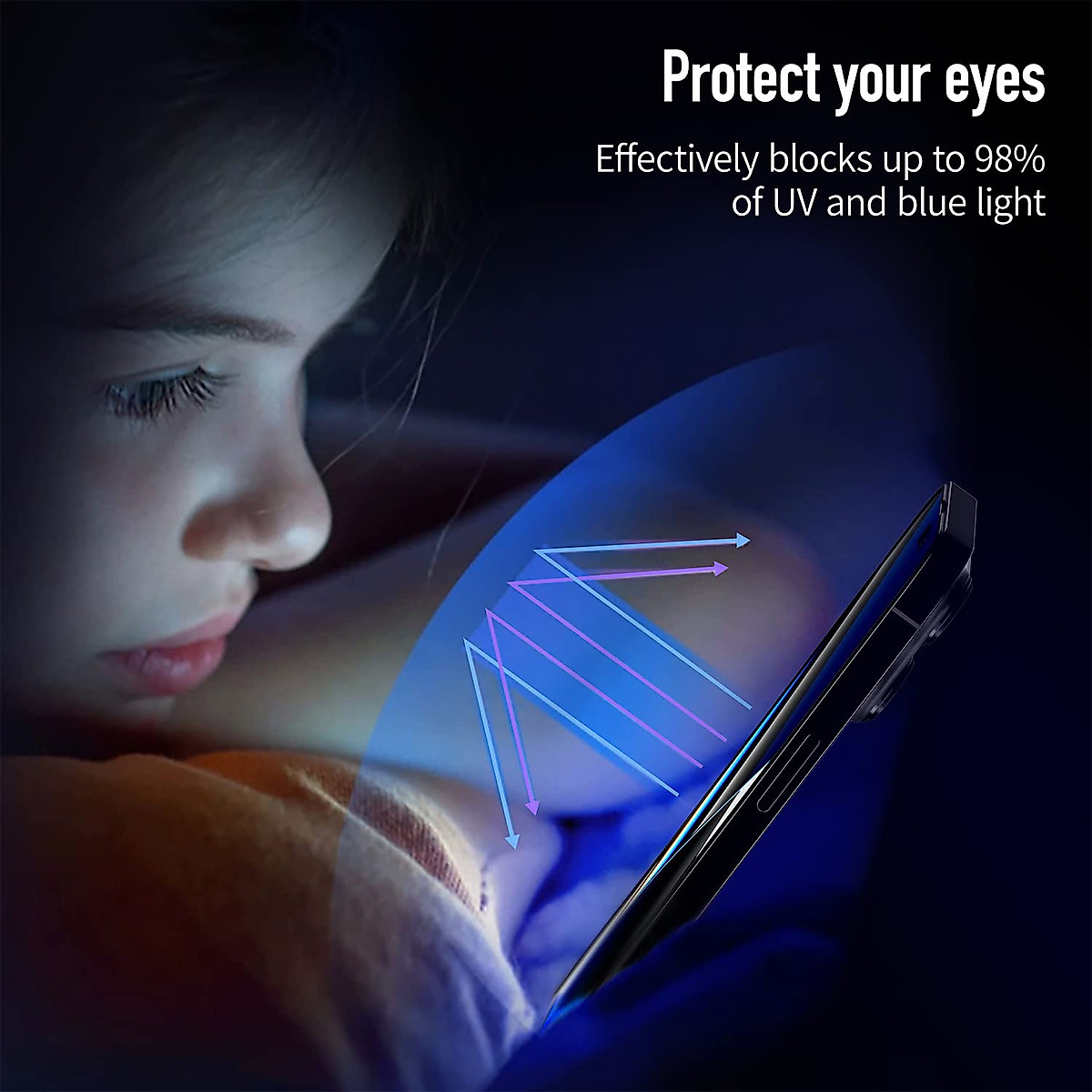 MOCOLL Anti Blue Light Screen Protector Compatible for iPhone 14 Plus/13 Pro Max 6.7 inch Tempered Glass Ultra HD Full Screen Film 9H Hardness Anti-scratch Bubble-free