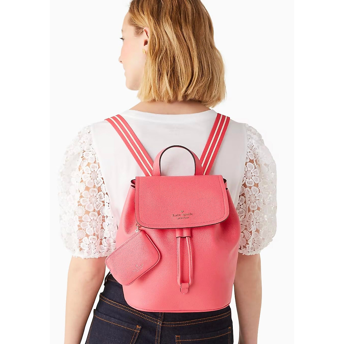 Kate Spade Rosie Medium Flap Backpack In Pink Peppercorn