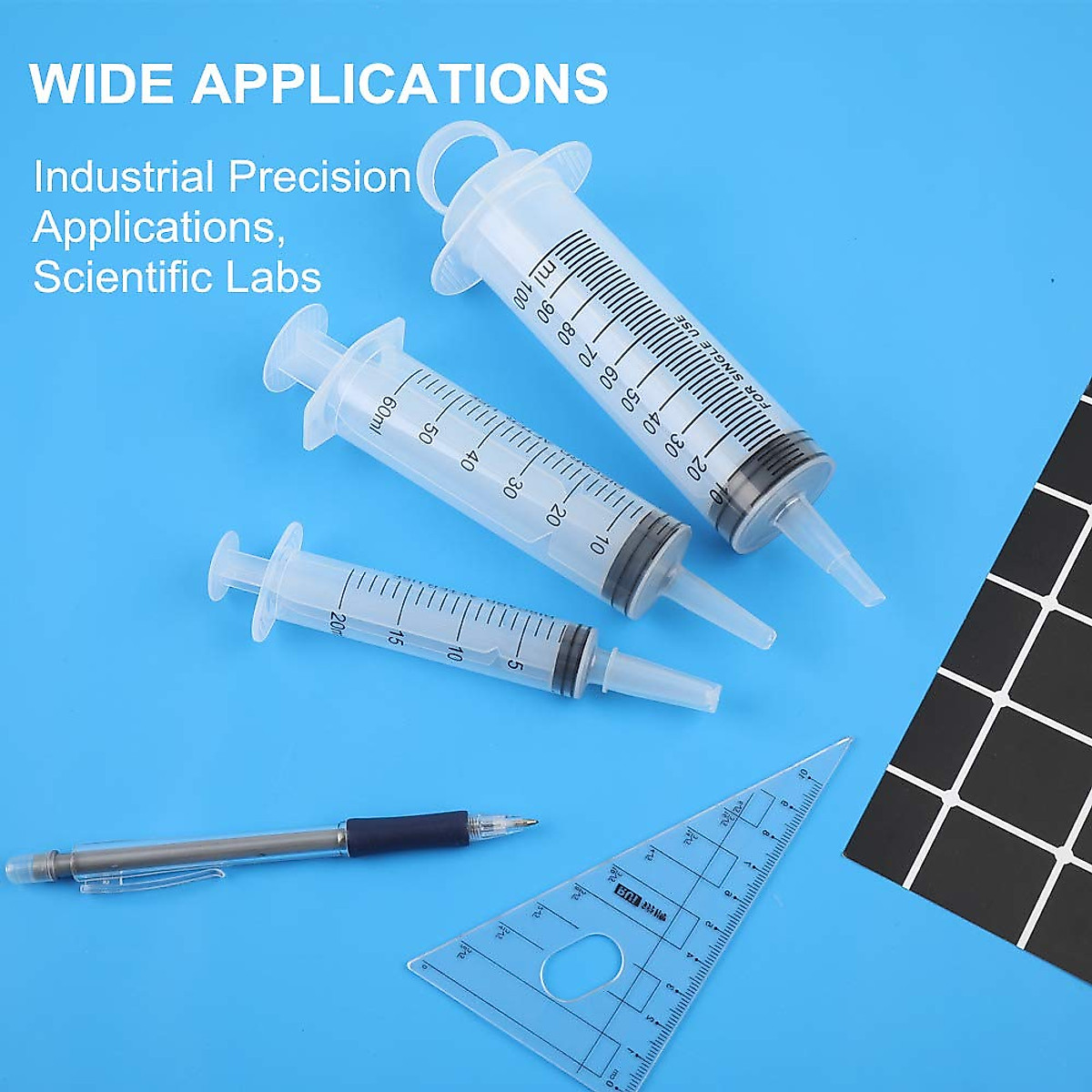 5 Pack 20 ml Large Plastic Syringe, Oil or Glue Applicator, No Needle, for Scientific Labs and Dispensing Multiple Uses Syringes Tools, for Refilling and Measuring Liquids Feeding Pets