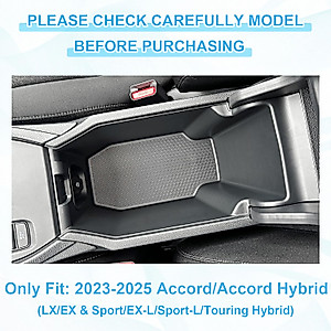 PIMCAR Compatible with Honda Accord 2025 2024 2023 Center Console Organizer 11th Gen Accord Armrest Storage Tray ABS Plastic Material Pallet Accessories-Black