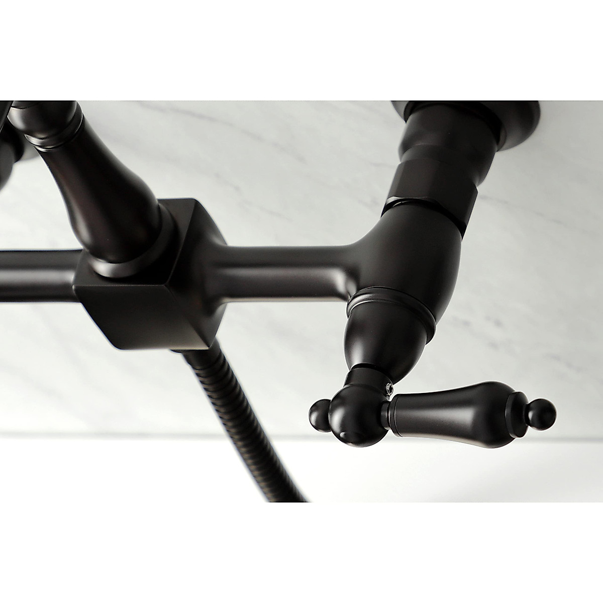 Kingston Brass KS1265ALBS Heritage Bridge Kitchen Faucet, Oil Rubbed Bronze