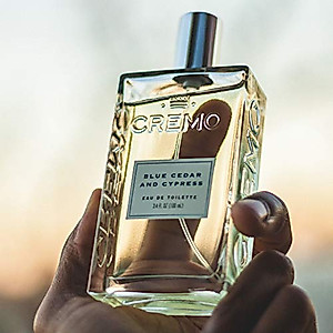 Cremo Blue Cedar & Cypress Cologne Spray, A Woodsy Scent with Notes of Lemon Leaf, Cypress and Cedar, 3.4 Fl Oz