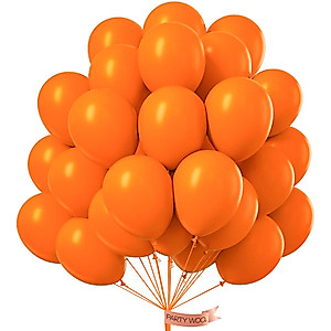 PartyWoo Tangerine Orange Balloons, 50 pcs 12 Inch Dark Orange Balloons, Deep Orange Balloons for Balloon Garland Balloon Arch, Party Decorations, Birthday Decorations, Wedding Decorations, Orange-Y9