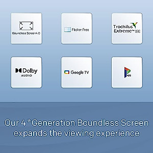 Skyworth 55-Inch 4K UHD Smart TV, UE7600 Series Google TV with Dolby Audio, Bluetooth Remote, Voice Control Google Assistant, Google Cast, Bezel-Less Design, Ultra-Slim, Streaming Television